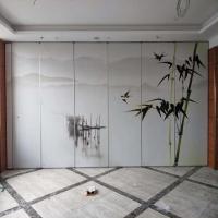 China Movable Accordion Partition Walls 65mm 85mm 100mm Wooden Acoustic Collapsible Door for Restaurant for sale