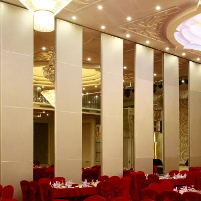 China Classroom Movable Partitions Aluminium Folding Doors With Natural Timber Decorative Panel for sale