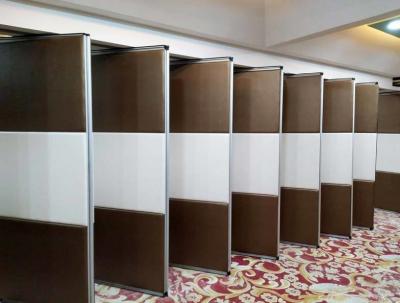 China 65mm Sliding Aluminium Track Wooden Folding Partition Walls for Classroom Soundproof 53dB for sale