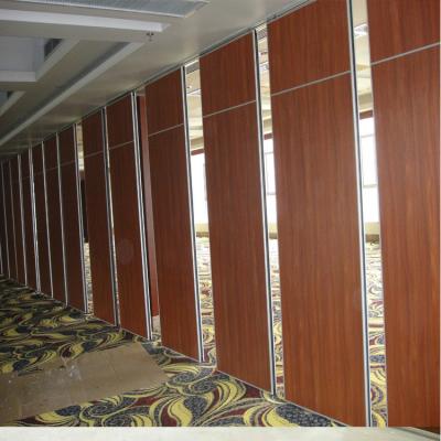 China Soundproof Sliding Partition Wall 65mm 85mm 100mm Wood Fabric Banqueting Hall for sale