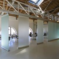 China Movable Partition Walls Folding Glass Frameless Aluminium Glass Partition for sale