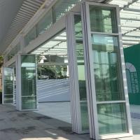 China Folding Glass Movable Partition Wall 65mm Aluminum Frame Sliding System for Lobby Aisle for sale