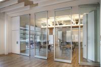 China Transparent Glass Tempered Movable Partition Walls / Folding Glass Divider for sale