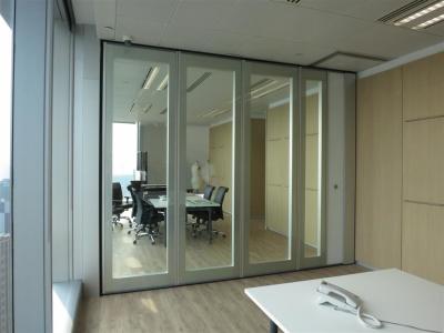 China Office Glass Sliding Partition Walls 85mm Thick Soundproof Up to 6000mm Height for sale