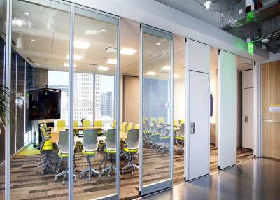 China Interior Folding Partition Walls Collapsible Aluminum Frame Glass Divider for sale