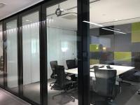 China Operable Folding Glass Partition Wall Room Divider Up to 3000mm Height Aluminum Frame for sale