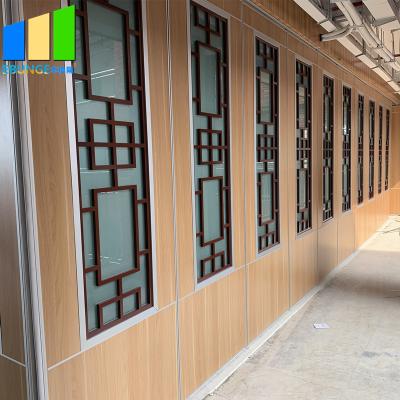 China Acoustic Room Dividers Aluminum Partition Door 65mm 100mm Grill Glass Design Hotel for sale