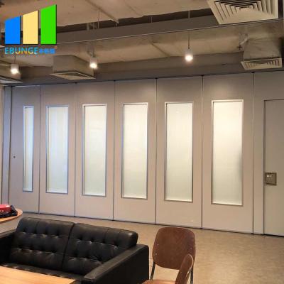 China Folding Wood Glass Door Movable Partition Walls 65mm 100mm for Banquet Hall for sale