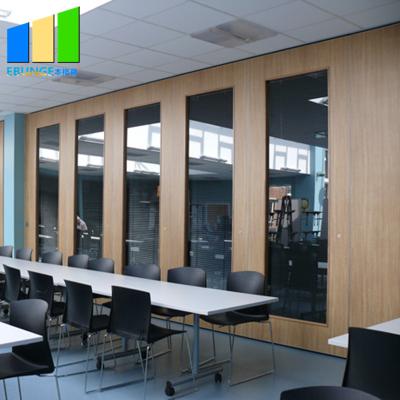 China Glass Wood Sliding Partition Walls Room Divider 65mm 85mm 100mm Aluminum Frame for sale
