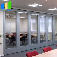 China Wood Movable Partition Walls with Tempered Glass 65mm 85mm 100mm for Conference Room for sale