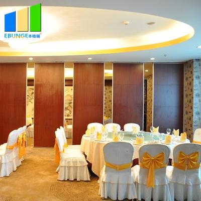 China Theater Folding Partition Walls Aluminum Track Wooden Gypsum Board 65mm 85mm 100mm for sale