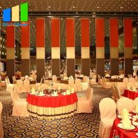 China Movable Soundproof Partition Wall 65mm Aluminum Frame Wood Finish for Office Wedding Hall for sale
