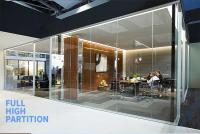 China 108mm Soundproof Glass Divider Screen Movable Partition Wall 4m Height for sale