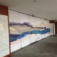 China Aluminum Frame Fabric Acoustic Foldable Sliding Partition 65mm 80mm 100mm for Meeting Room for sale