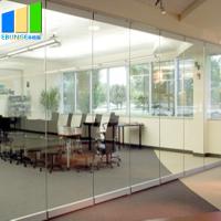 China Collapsible Movable Partition Walls 65mm 100mm Clamp Frameless Glass for Conference Center for sale