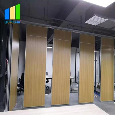 China Folding Movable Wooden Soundproof Partition Wall 65mm 100mm for Church Hospital for sale