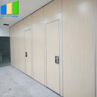 China Commercial Sound Proof Partitions Wooden Sliding Wall Partition Door 65mm 100mm Thickness for sale