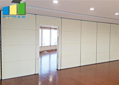 China White Folding Sliding Operable Partition Walls 65mm 85mm 100mm Acoustic Room Dividers for sale
