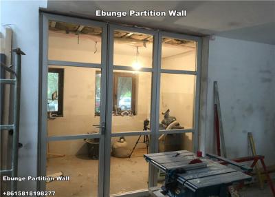 China Romania Kitchen Aluminum Frame Around Glass Partition Wall With Pass Door for sale