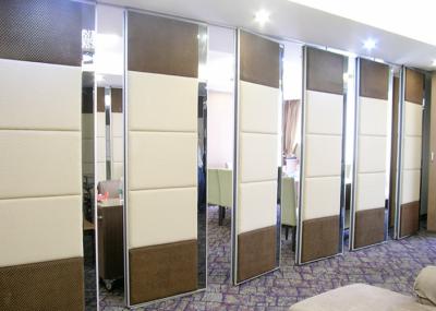 China Ebunge Aluminium Movable Partition Sliding Folding Wall PU Leather Cover 45dB Soundproof for Restaurant for sale