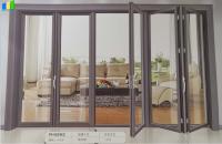 China Aluminum Folding Door 6063-T5 with Tempered Glass 5mm for Home Exterior for sale