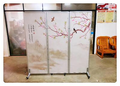 China Movable Folding Partition Wall 32mm Aluminum Frame with Wheels for Hotel Hospital for sale