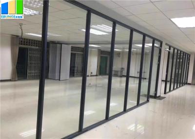 China EBUNGE Modular Aluminum Full Height Glass Partition Wall 80mm 100mm Tempered Office Fit Out for sale