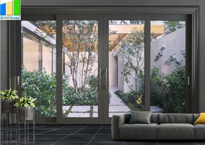 China EBUNGE Commercial Exterior Accordion Double Glazed Glass Doors Sliding Bifolding Door 80mm Panel 3000mm Height for sale