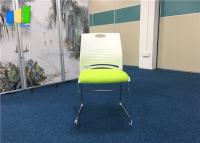 China Stackable Plastic Office Chair 480x470x790mm Fabric Seat Steel Frame 200kg Capacity for sale