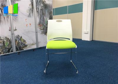 China Stackable Plastic Office Chair 480x470x790mm Fabric Seat Steel Frame 200kg Capacity for sale