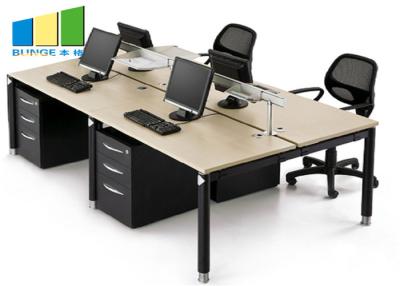 China Commercial 4 Seat Cubicle Desk Workstation 25mm MFC Top Modular Office Furniture for sale