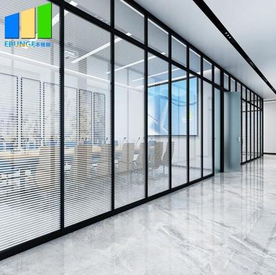 China EBUNGE 10mm Tempered Single Glass Office Partition Walls 80mm Thickness 4500mm Height for sale