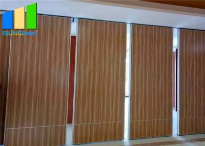 China Ballroom Wood Grain Folding Sliding Partition Walls 65mm 100mm Custom Height for sale