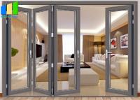 China Outdoor Low E Coated Bifold Aluminum Folding Glass Doors 2.0mm Wall Thickness for sale
