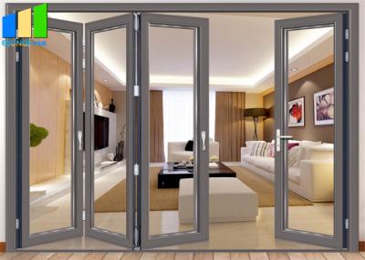 China Outdoor Low E Coated Bifold Aluminum Folding Glass Doors 2.0mm Wall Thickness for sale