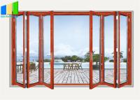 China Exterior Bifold Balcony Sliding Folding Glass Partition Doors 180KG Load Capacity for sale