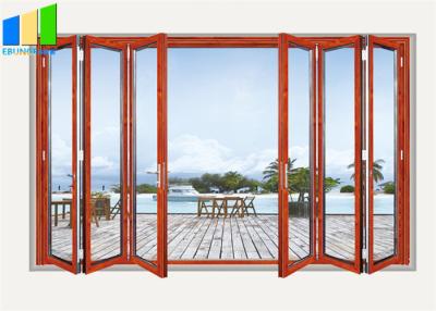 China Exterior Bifold Balcony Sliding Folding Glass Partition Doors 180KG Load Capacity for sale