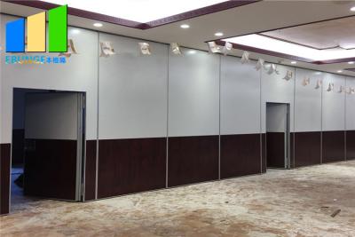 China Soundproof Folding Partition Walls 65-100mm Thick Aluminum Track Hotel Room Divider for sale