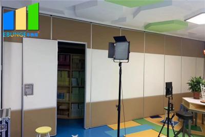 China Commercial Sound Absorbing Folding Partition Door 65mm 100mm with Pass Door for sale