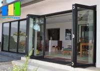 China 2.0mm Aluminum Folding Door Double Tempered Glass Accordion Door for Veranda 500-1000mm Panel Width for sale