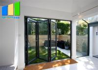 China Custom Waterproof Aluminum Sliding Bi Folding Glass Patio Door 2.0mm Profile 5mm+27A+5mm Glass for sale