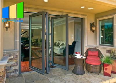 China Europe Standard Aluminium Exterior Patio Accordion Bifold Glass Door 2.0mm Profile for sale