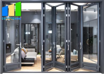 China Acoustic Accordion Folding Sliding Door Double Glazed Glass Panel 1.4mm 2.0mm for sale