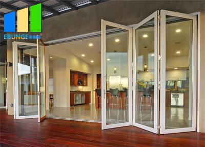 China Aluminium Frame Tempered Bifold Sliding Glass Door Window 1.2-2.0mm Thickness for sale