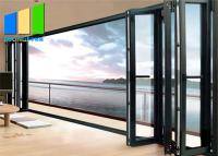 China Aluminum Double Glass Soundproof Folding Door with 2.0mm Wall Thickness and Thermal Break System for Exterior Applications for sale