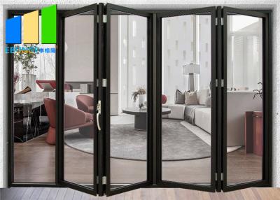 China Aluminium Windproof Folding Glass Door Double Glazed 5mm+12A+5mm for Apartment for sale