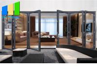 China Double Glazing Aluminum Bi Fold Door 1.4mm Wall Thickness Patio Exterior Folding Door for sale