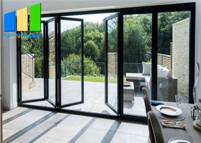 China Soundproof Thermal Break Tempered Glass Aluminium Bi-Folding Doors 1.2mm 2.0mm for Residential USA for sale