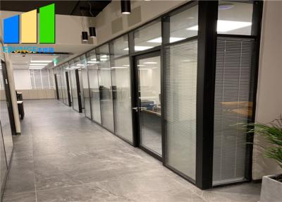 China Double Tempered Glass Aluminum Frame Fixed Office Partition For Conference Center for sale