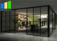 China Interior Soundproof Office Aluminum Glass Partition Wall With Shutter for sale